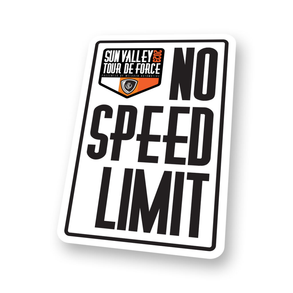 No Speed Limit Sticker | Sun Valley Tour de Force